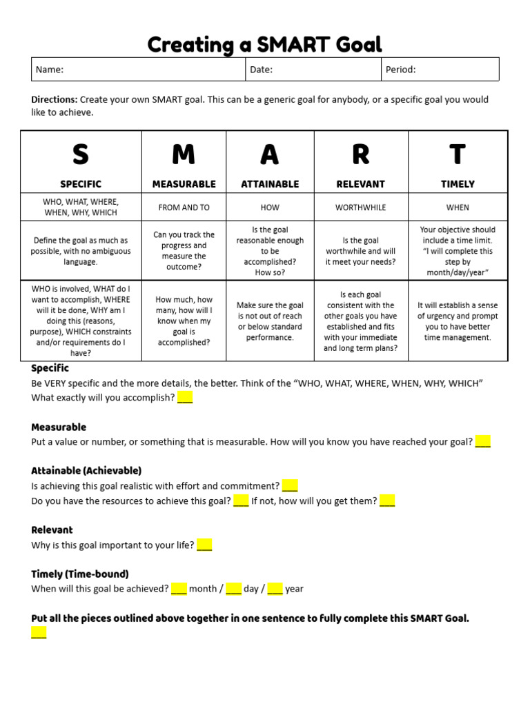 How to Create a SMART Goal | PDF | Goal | Cognition