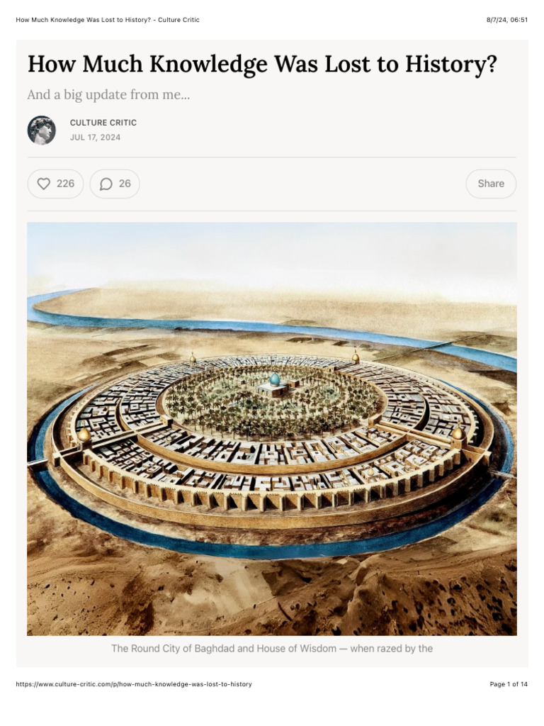 Lost Knowledge Through History | PDF