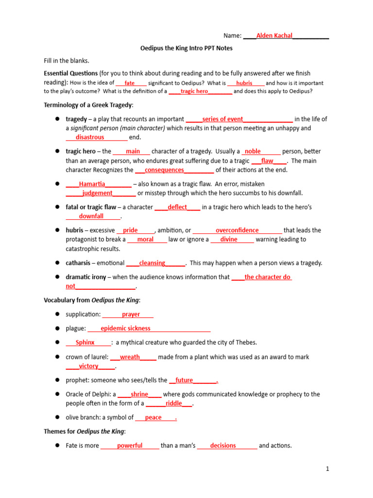 Oedipus the King: Key Concepts and Themes | PDF | Tragedy | Oedipus