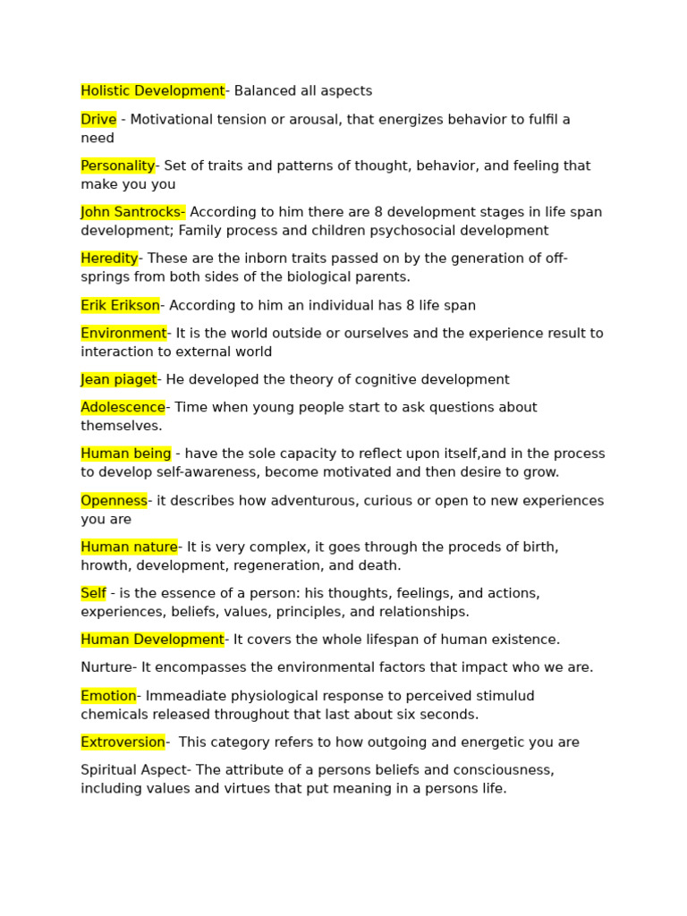 Perdev reviewer exam | PDF | Emotions | Cognitive Development