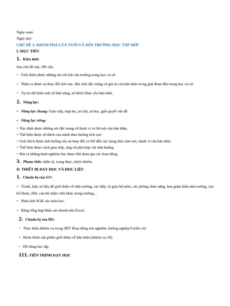 Giaoanhoatdongtrainghiemhuongnghiep 6 Sach CTST | PDF