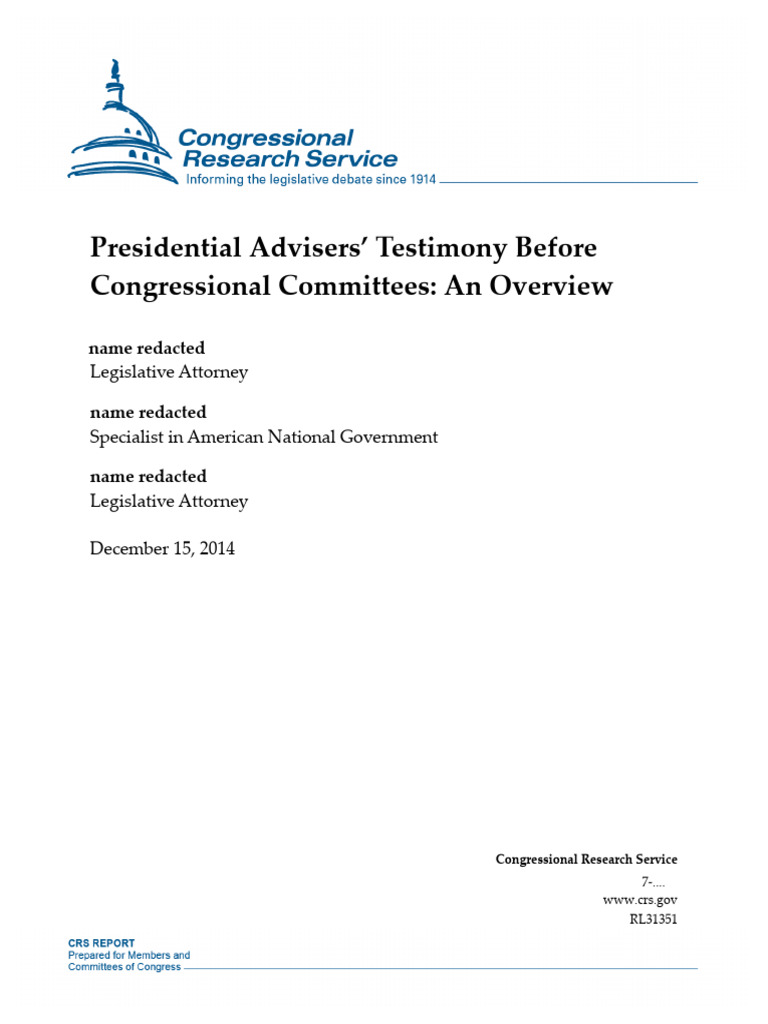 Congressional Testimony Insights | PDF | Presidents Of The United ...