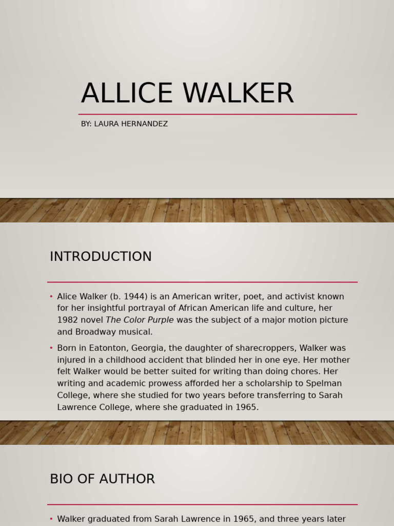 Alice Walker: Life and Major Works | PDF