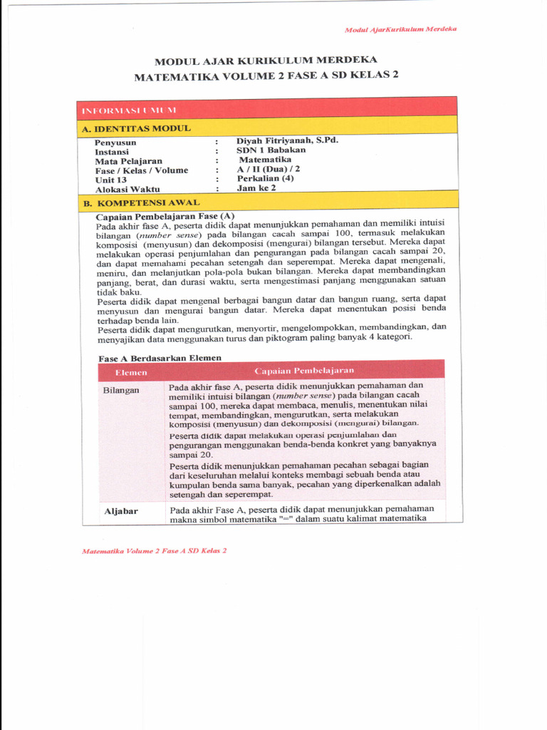 Modul Ajar E-Kin Diyah | PDF