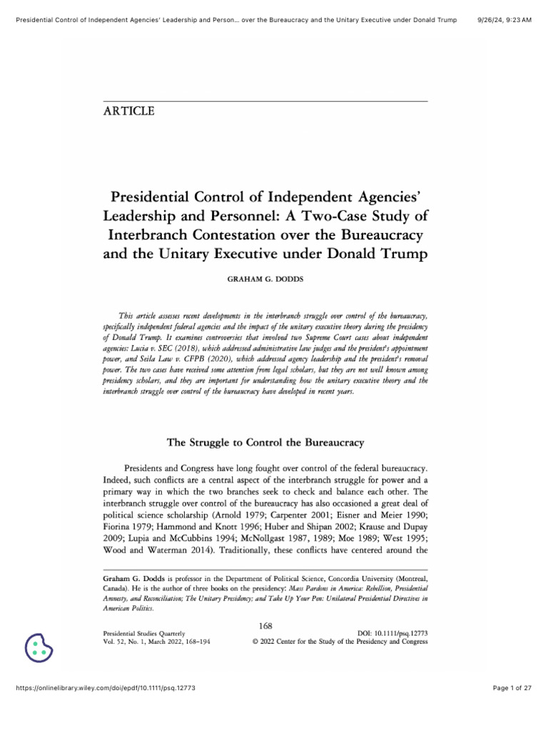 Trump and the Erosion of Checks and Balances | PDF | Presidency Of ...