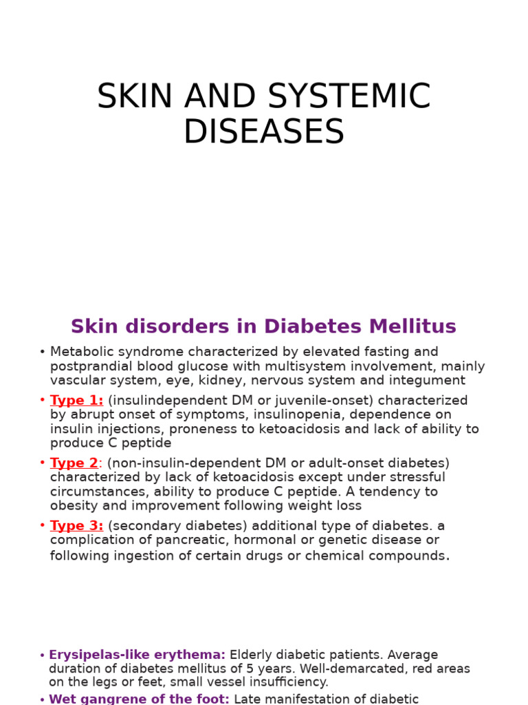 Skin Disorders in Diabetes & Endocrine Diseases | PDF | Diabetes ...
