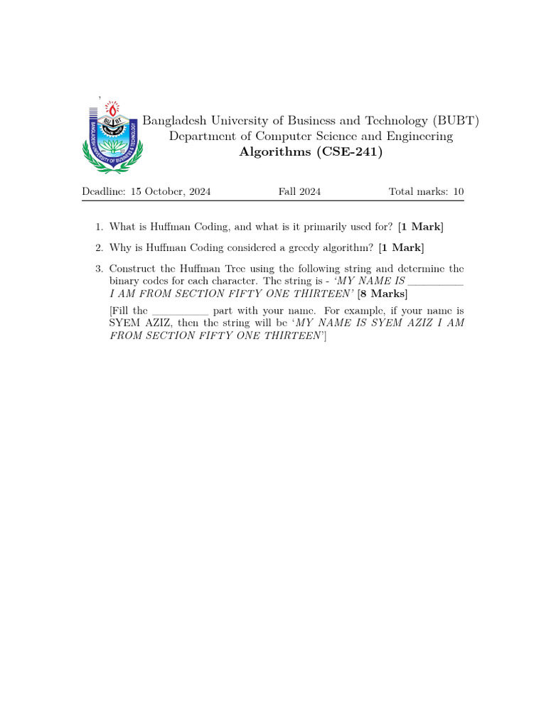 CSE 241 Assignment | PDF