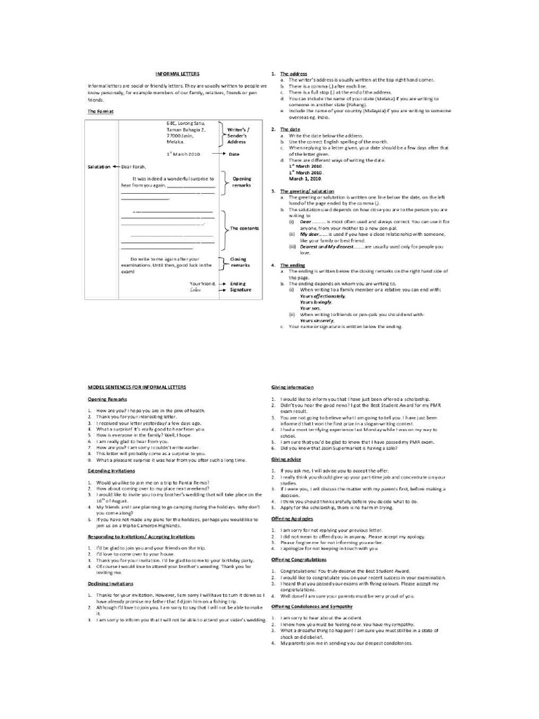Informal Letter For Pet | PDF