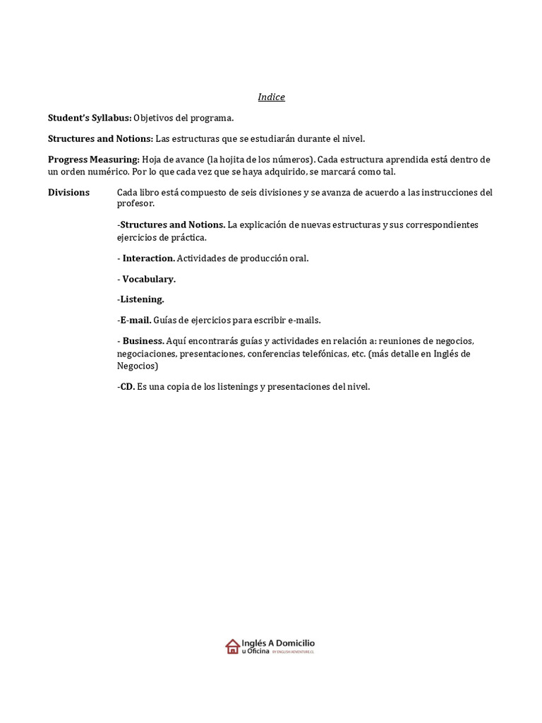 Programa de Inglés A1: Estructuras y Negocios | PDF | Lingüística