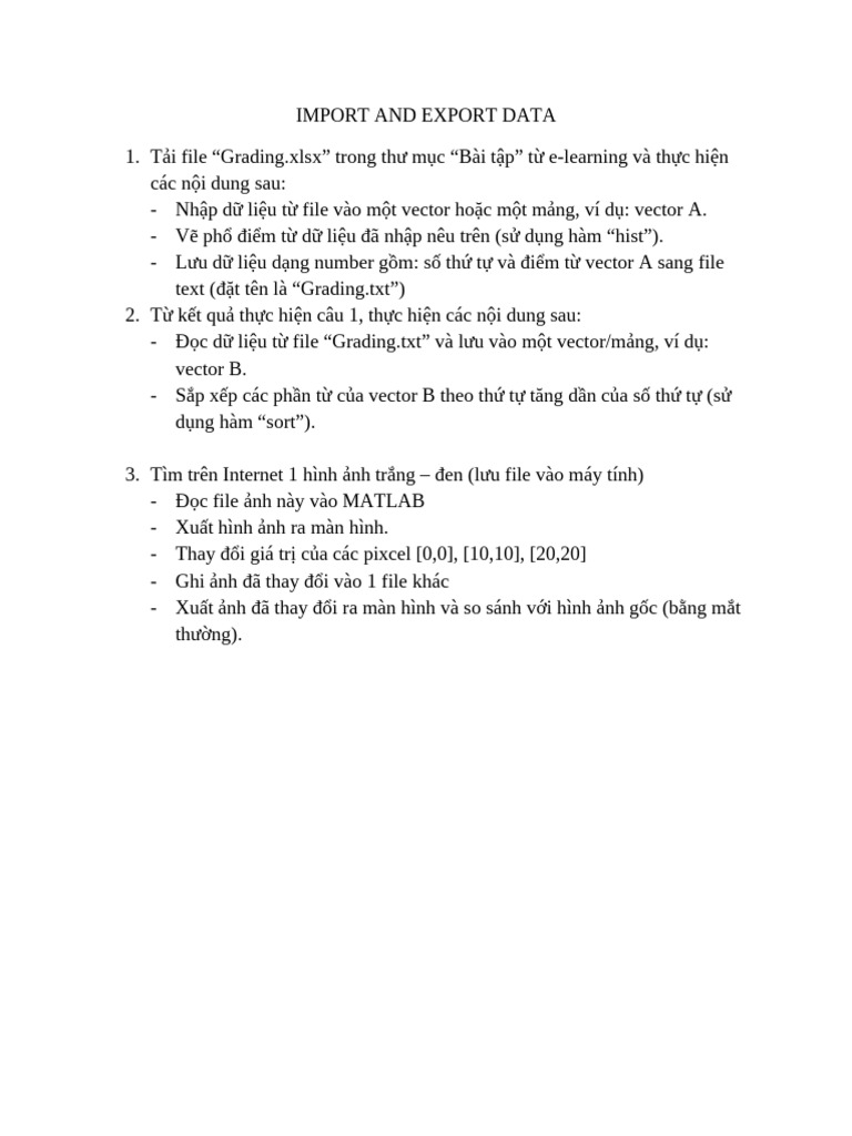 Exercise - Import and Export Data | PDF