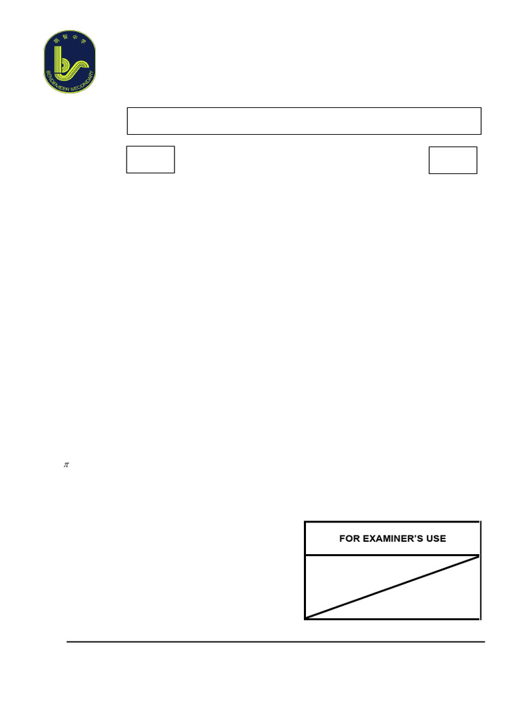 Bmss Prelim 2024 Emath Paper 2 | PDF | Mathematics | Geometry