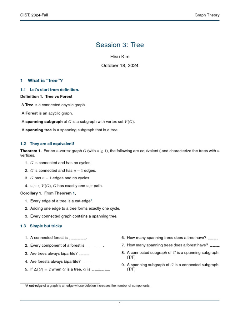 Graph Theory Session 3 | PDF | Theoretical Computer Science | Combinatorics