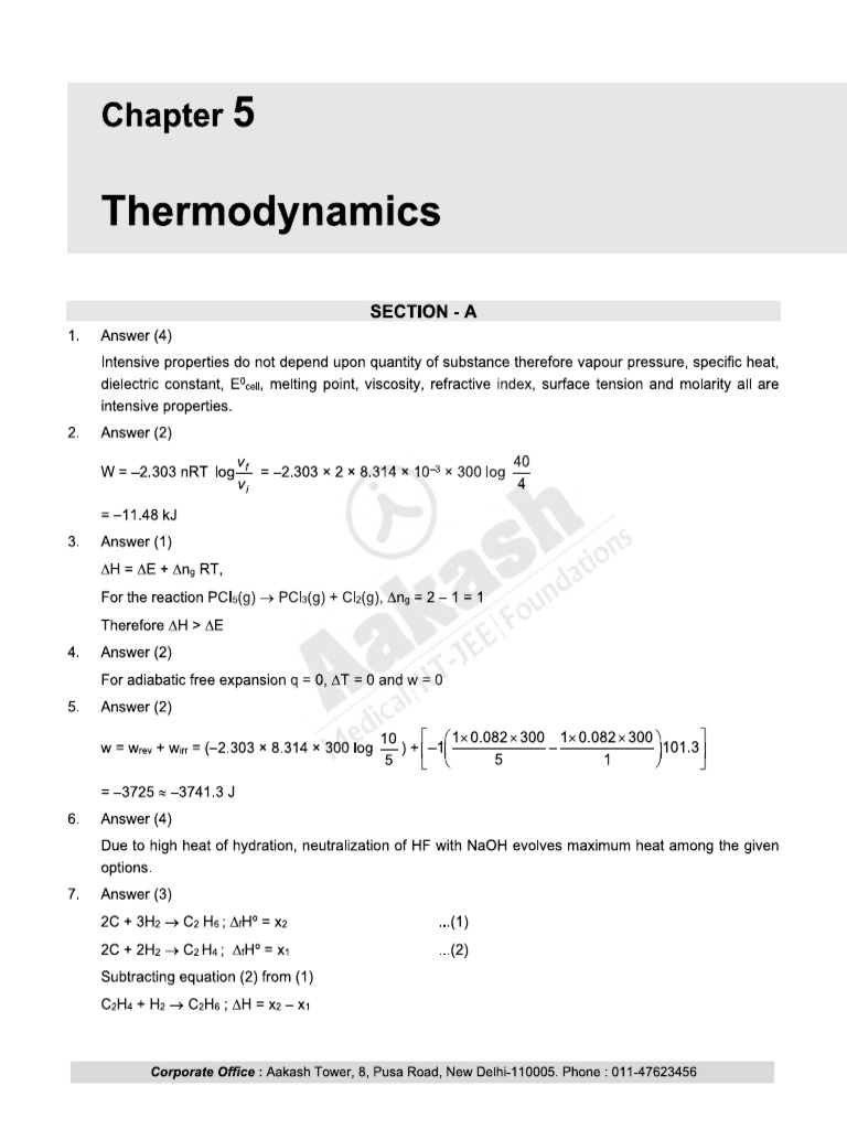 CHEM XI Sol Chapter 5 | PDF
