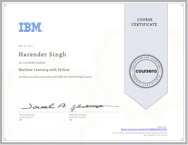 Coursera Machine Learning With Python | PDF
