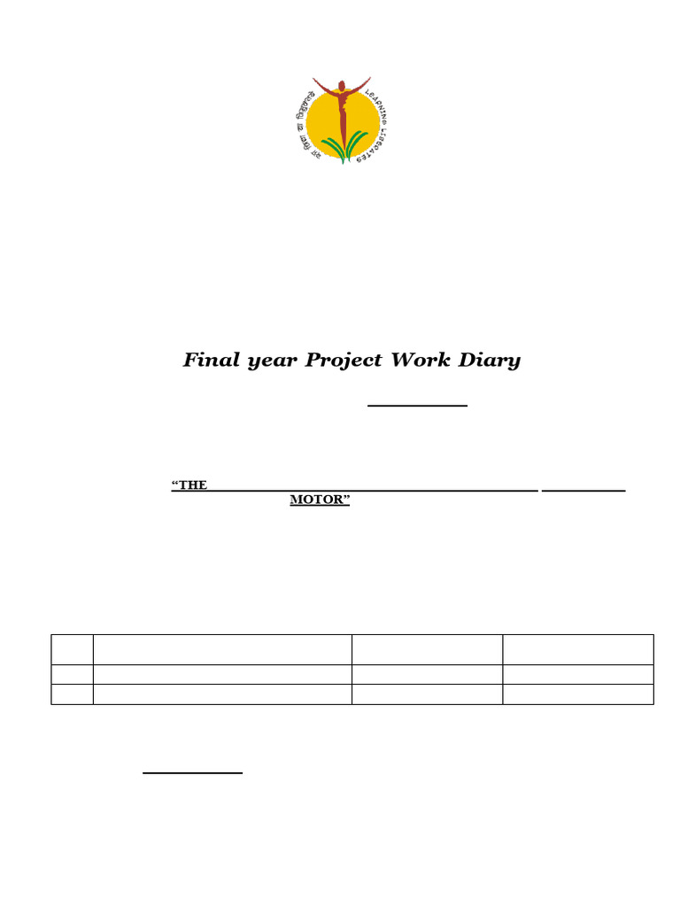 BE Project Diary | PDF