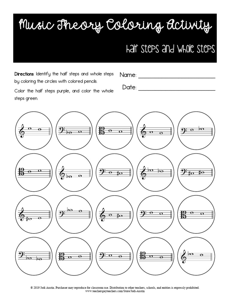 Color - half steps and whole steps | PDF