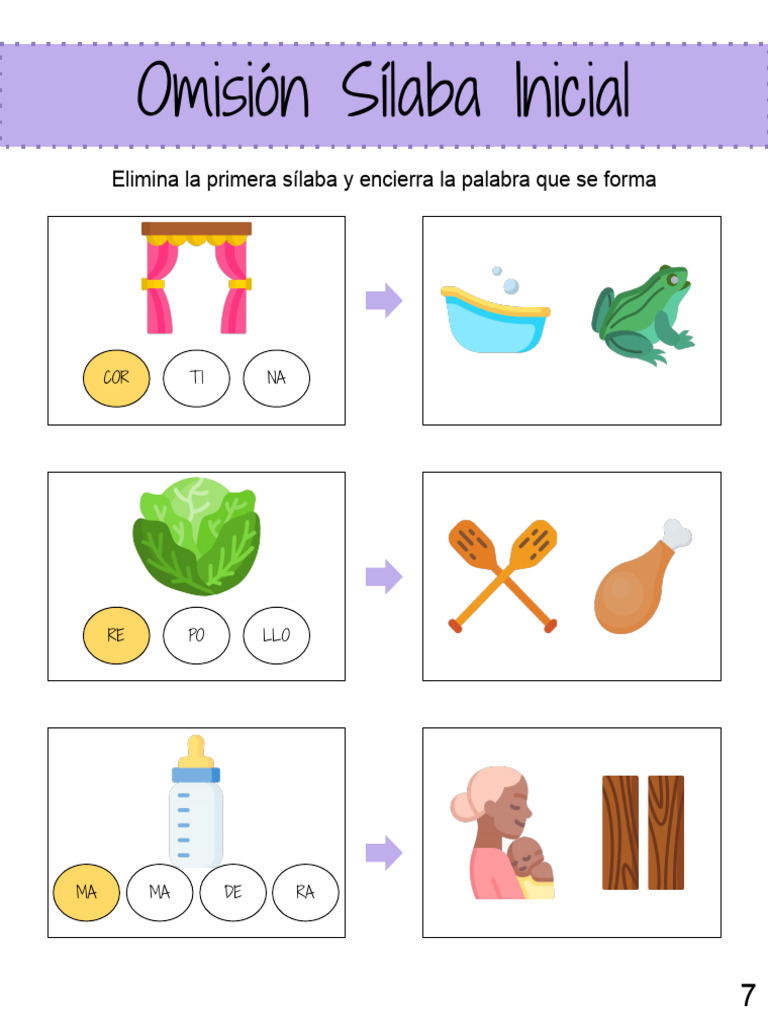 Omision Silabica | PDF | Artes del Lenguaje y Comunicación