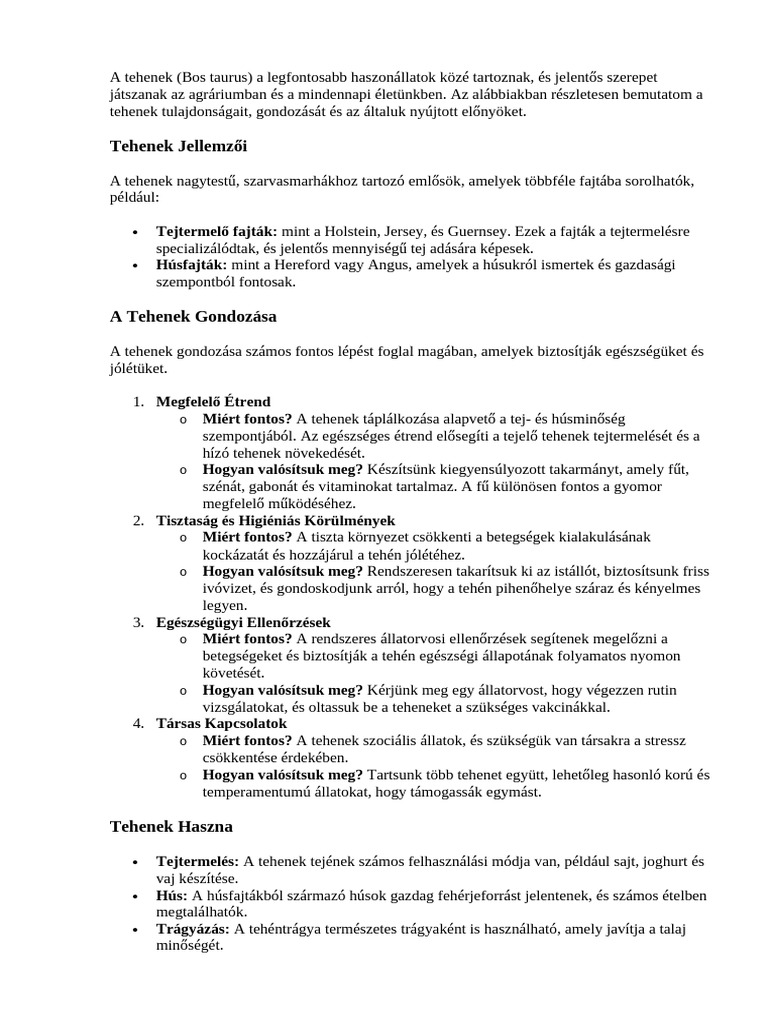 Tehén | PDF