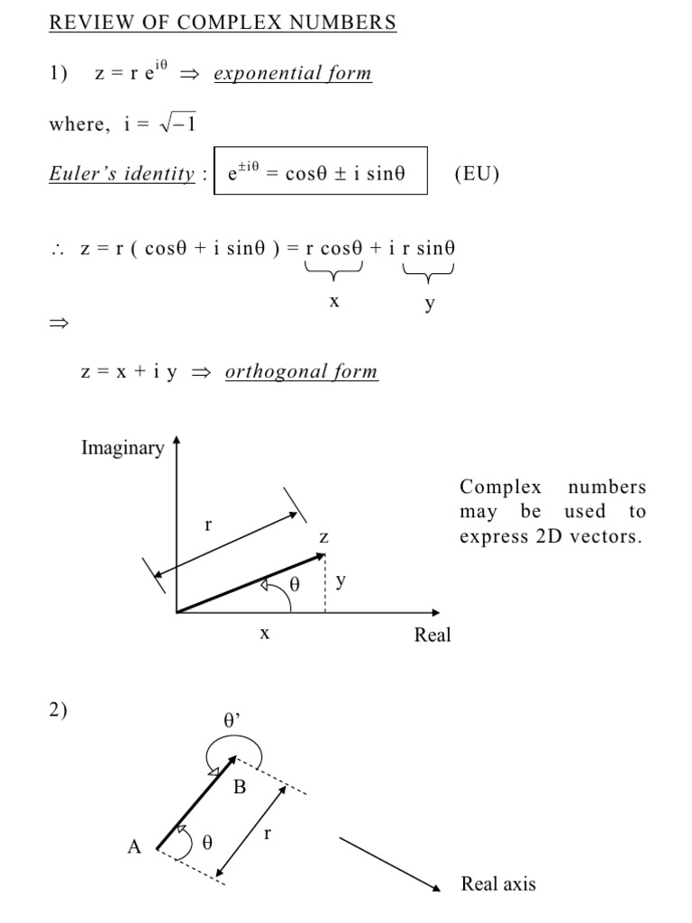 Complex Numbers Review | PDF