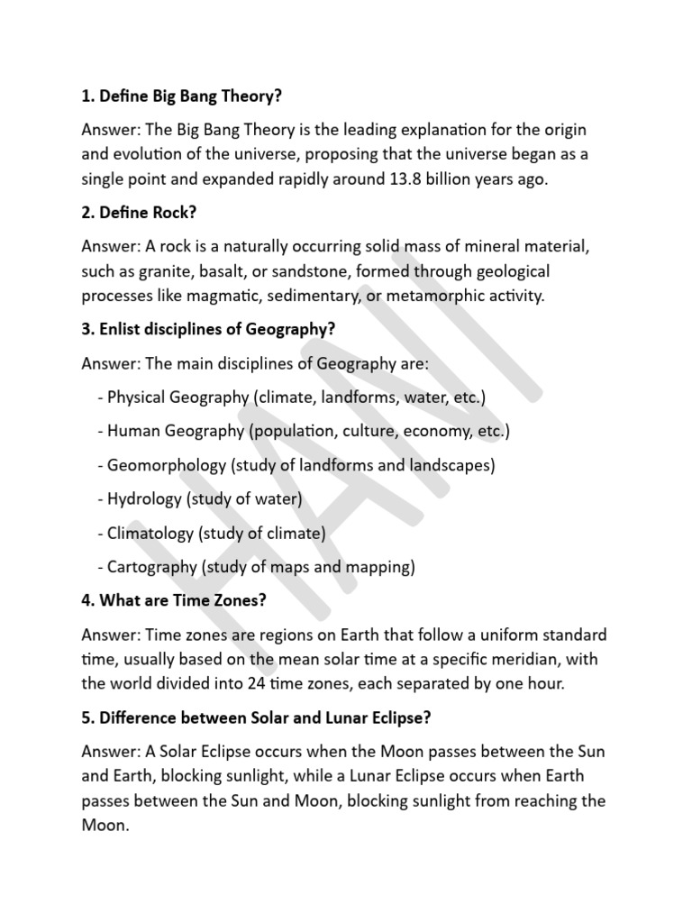 Geography Concepts and Definitions | PDF | Earth | Rock (Geology)