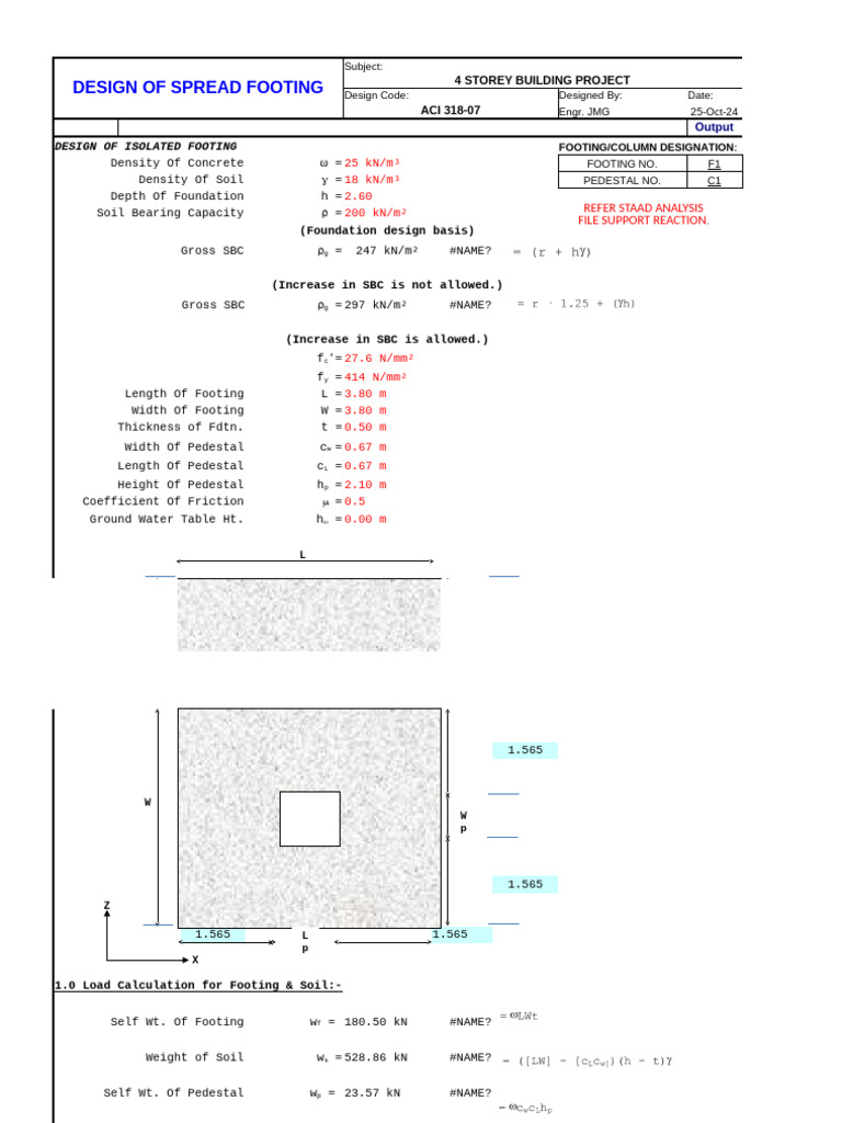 GRP 2 Isolated Footing Design Reinforced Concrete | PDF | Length ...