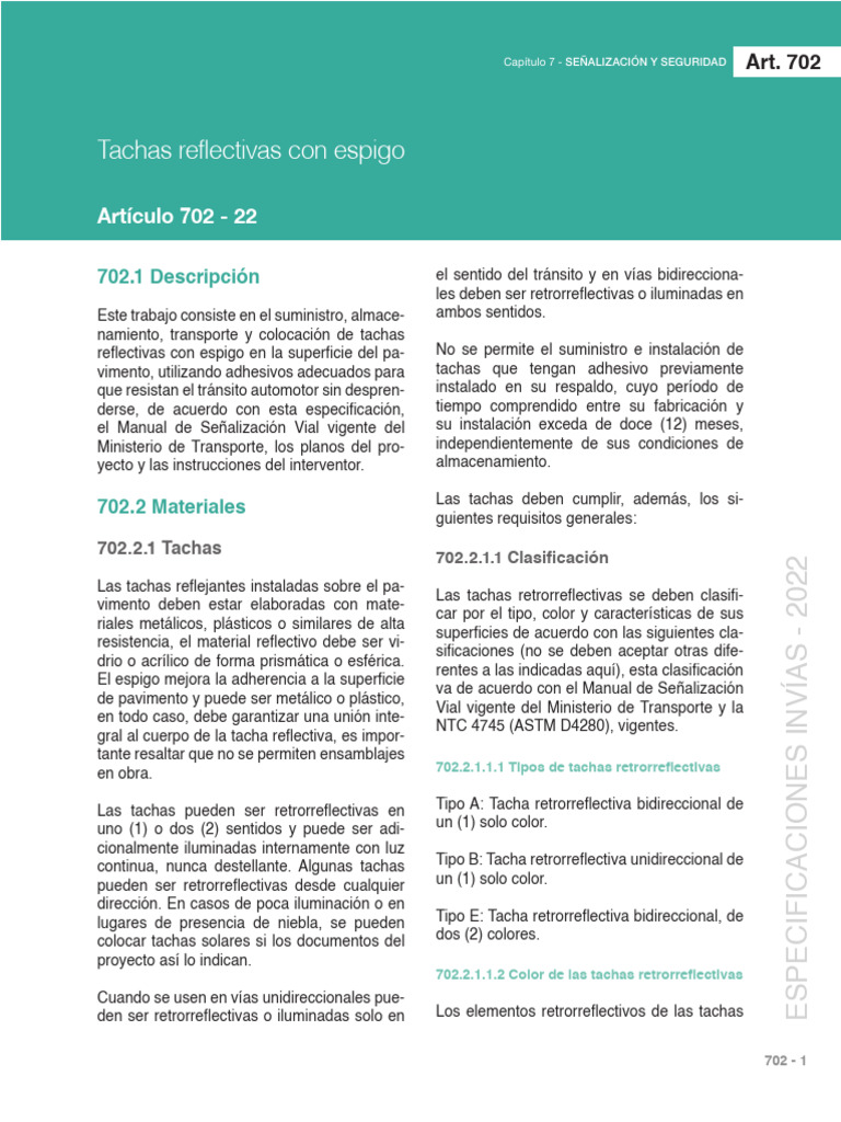SEÑALIZACION Y SEGURIDAD A Art - 0702 - Inv - 2022 | PDF | Hormigón ...