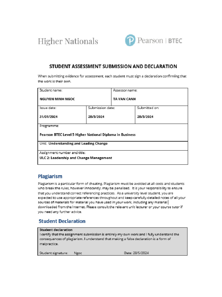 ULC A2 | PDF | Change Management | Leadership