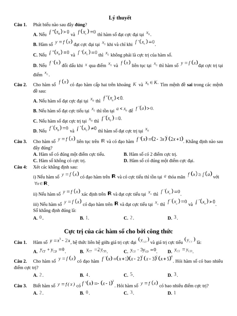 cuc tri hs cho boi cong thuc | PDF