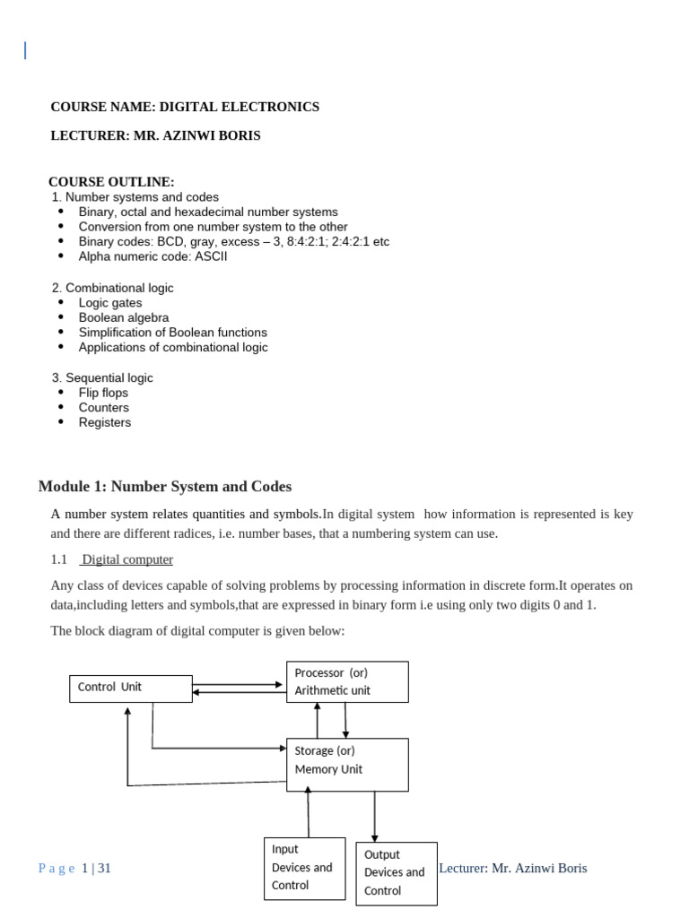 number system | PDF | Subtraction | Computer Science