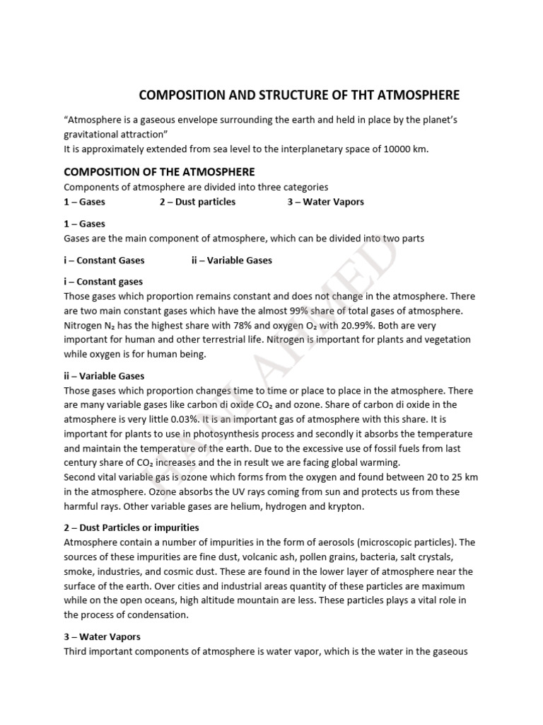 Composition and Structure of The Atmosphere | PDF | Atmosphere Of Earth | Atmosphere
