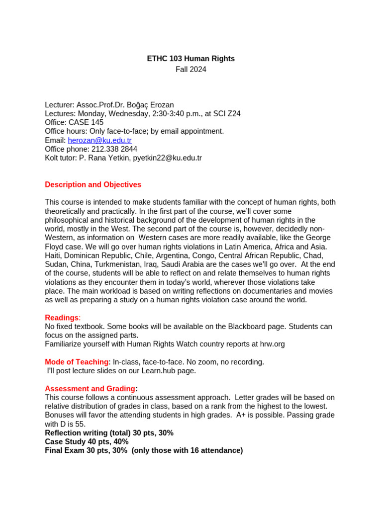 Ethc 103 Fall 2024 | PDF