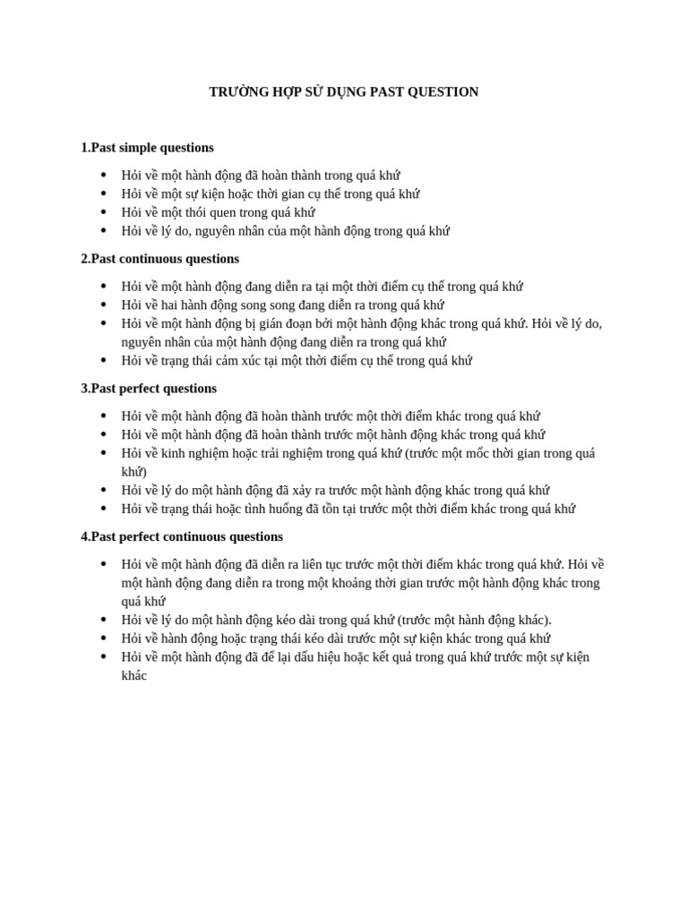 Trư NG H P S D NG Past Question | PDF
