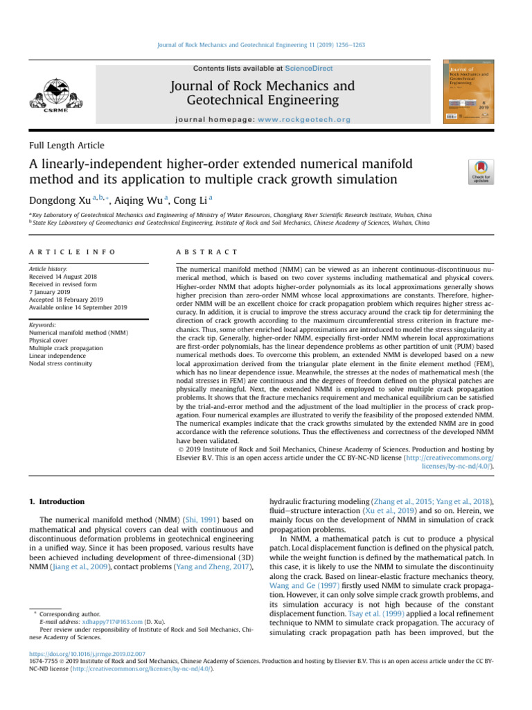 A Linearly-Independent Higher-Order Extended Numerical Manifold Method and Its Application To ...