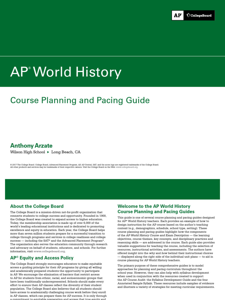 AP World History Planning Pacing Guide Arzate | PDF | Civilization ...
