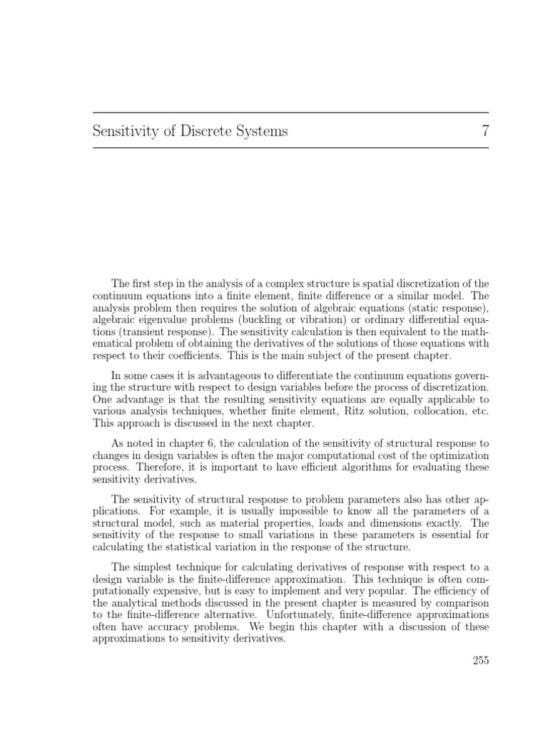 Sensitivity of Discrete Systems 7 | PDF | Finite Difference | Eigenvalues And Eigenvectors