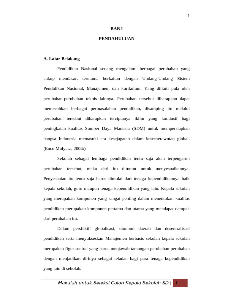 Makalah Manajemen Kepala Sekolah (Autosaved) Se Leksi | PDF | Pengembangan Diri | Kesehatan Holistik