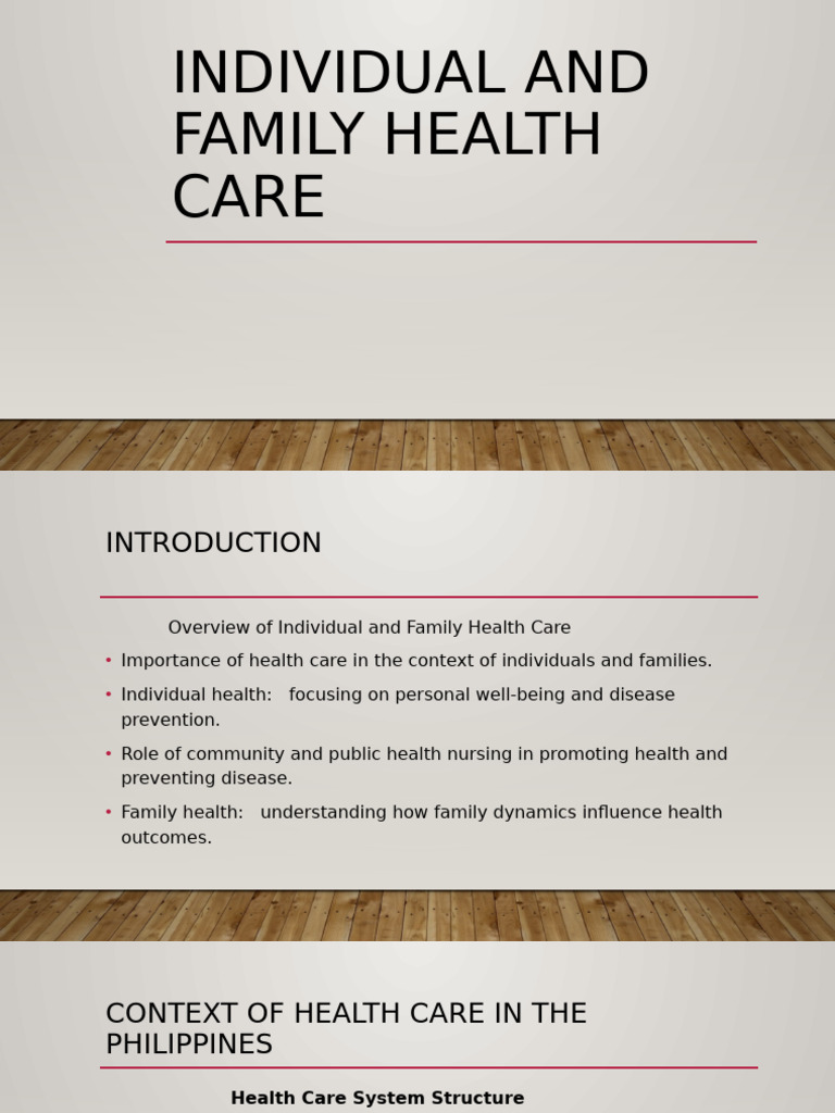 Individual and Family Health Care Insights | PDF | Preventive Healthcare | Health Care