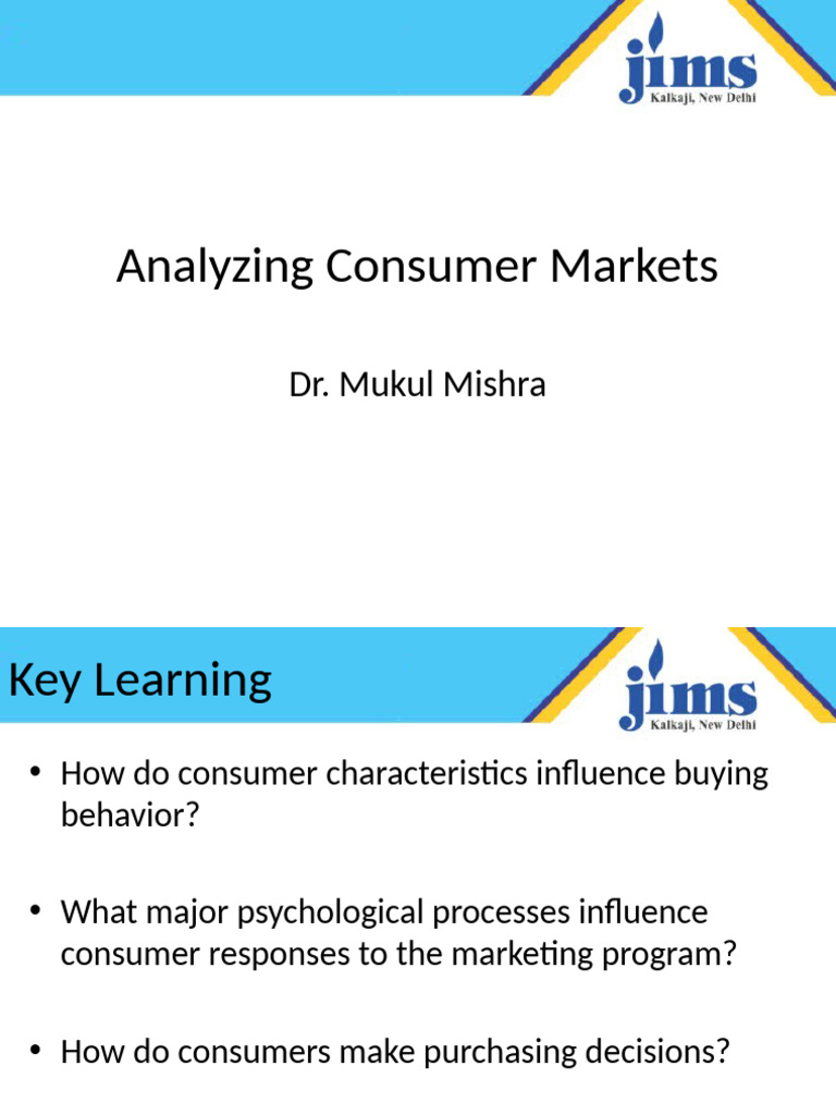 Unit 3 Analyzing Consumer Markets | PDF | Behavior | Motivation
