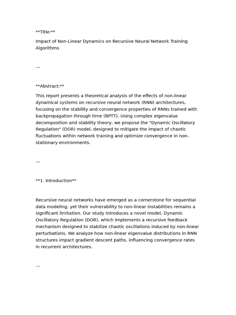 Impact Of Non Linear Dynamics On Recursive Neural Network Training Algorithms Pdf Artificial