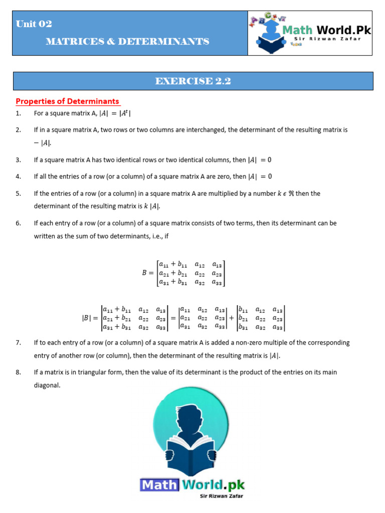 Determinant Properties in Matrices | PDF