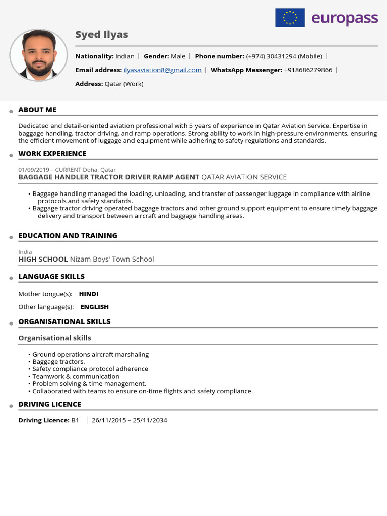 Syed Ilyas CV Qatar Aviation | PDF | Business