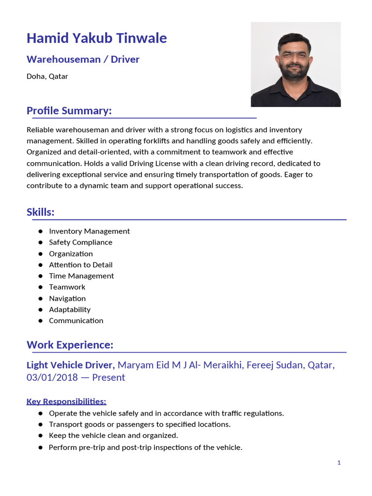 Hamid Yakub Tinwale (New CV) | PDF | Career & Growth | Business