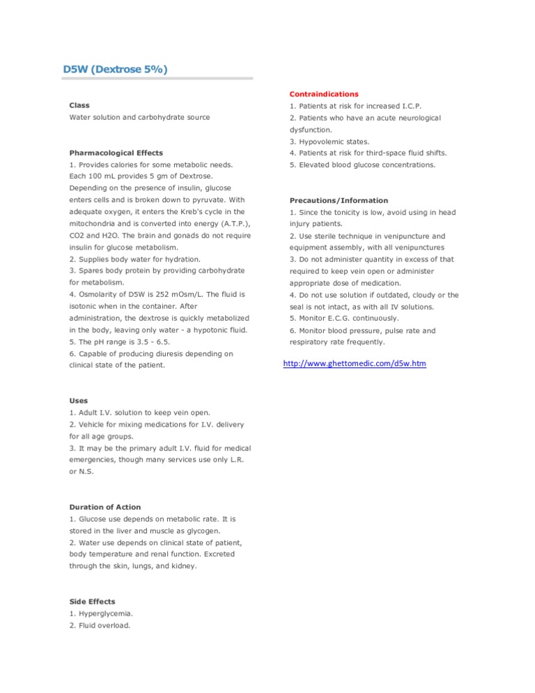 D5W | PDF | Wellness