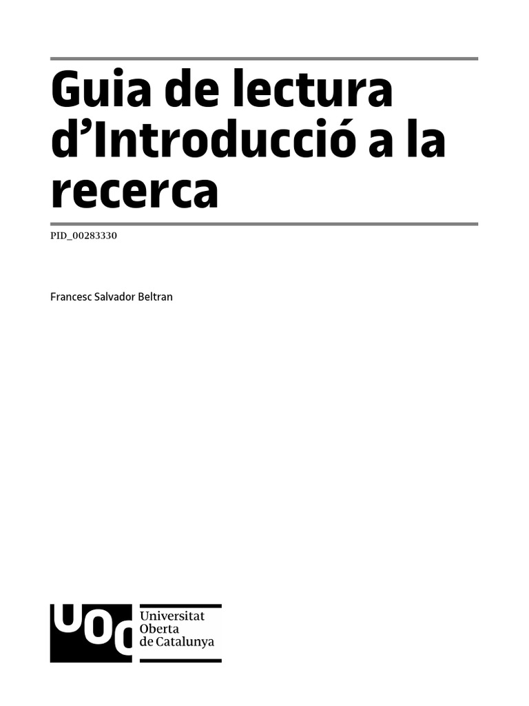Guia de lectura d'introducció a la recerca | PDF Guia de lectura d'introducció a la recerca | PDF