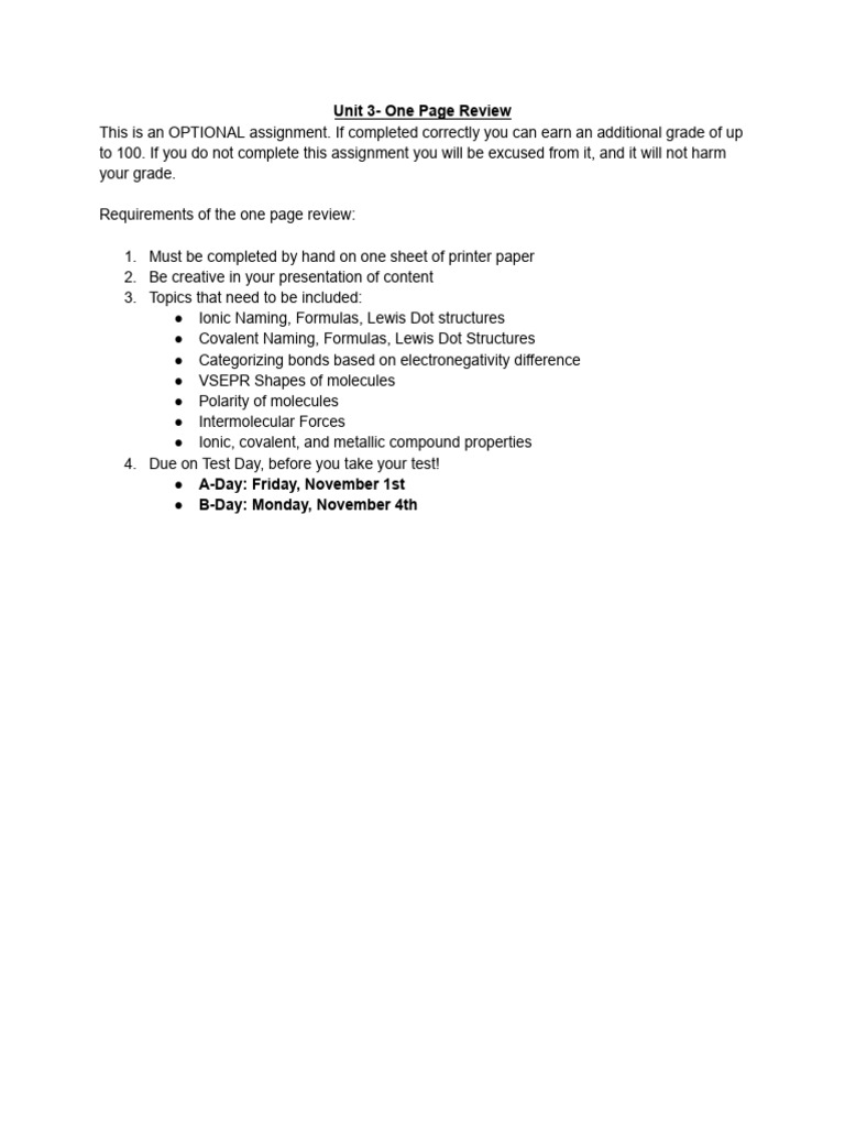 Unit 3 One Pager Requirements | PDF | Technology & Engineering