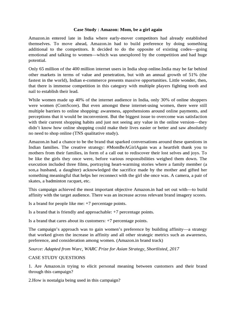 Case Study Amazon | PDF | Brand | Mass Media