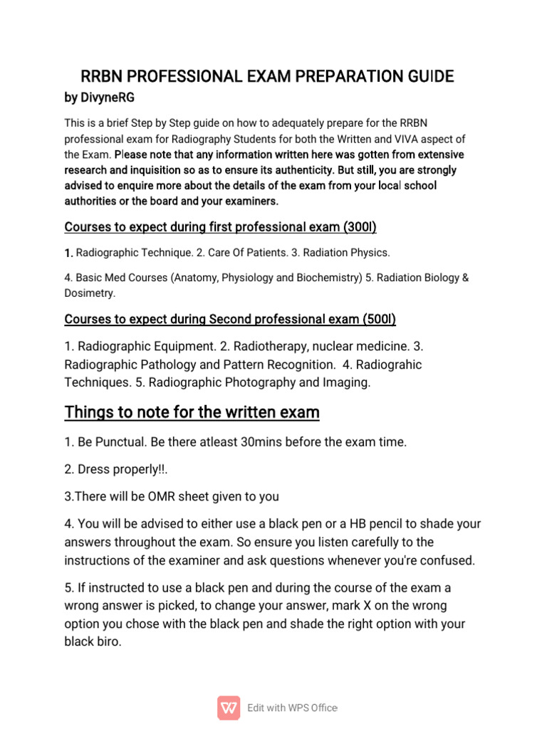RRBN Radiography Exam Prep Guide | PDF | Radiography