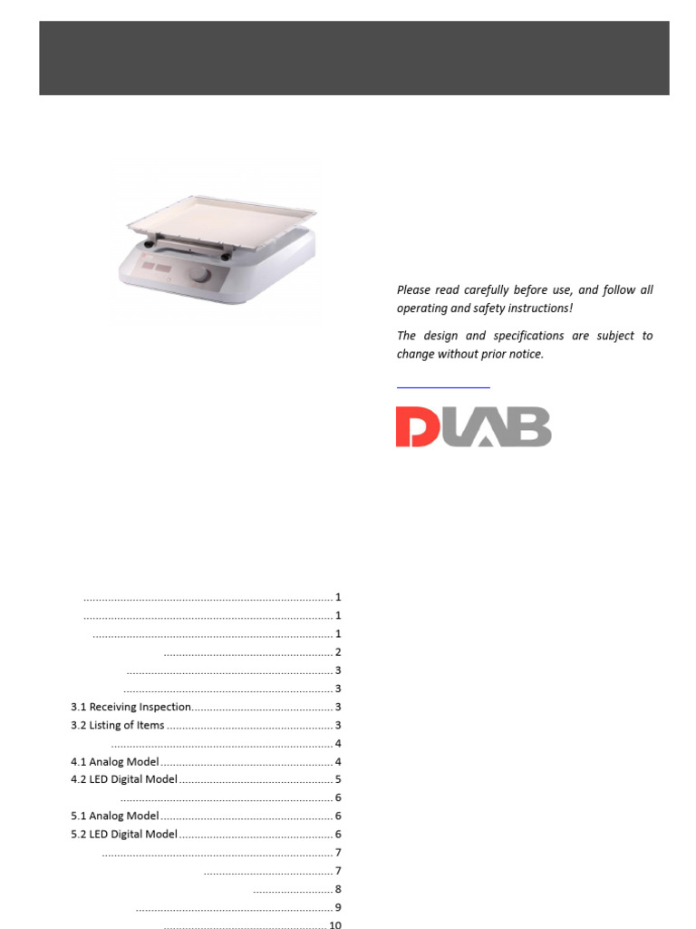 Usuario - Agitador - Dlab - Serie SK | PDF | Electric Motor | Switch