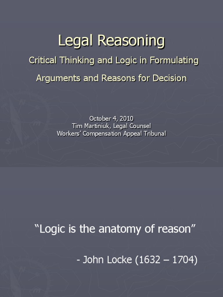 Legal Reasoning: Logic and Arguments | PDF | Argument | Fallacy