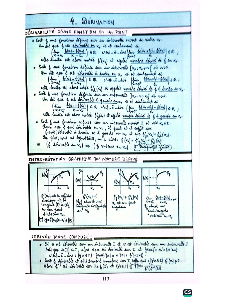 Derivation Dima Dima 2bac SM | PDF